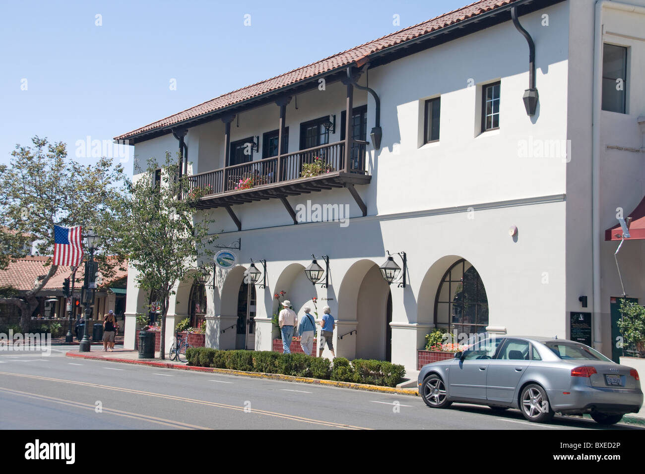 Santa Barbara city Street,Tradition Spanish Architecture.Ca,USA Stock ...