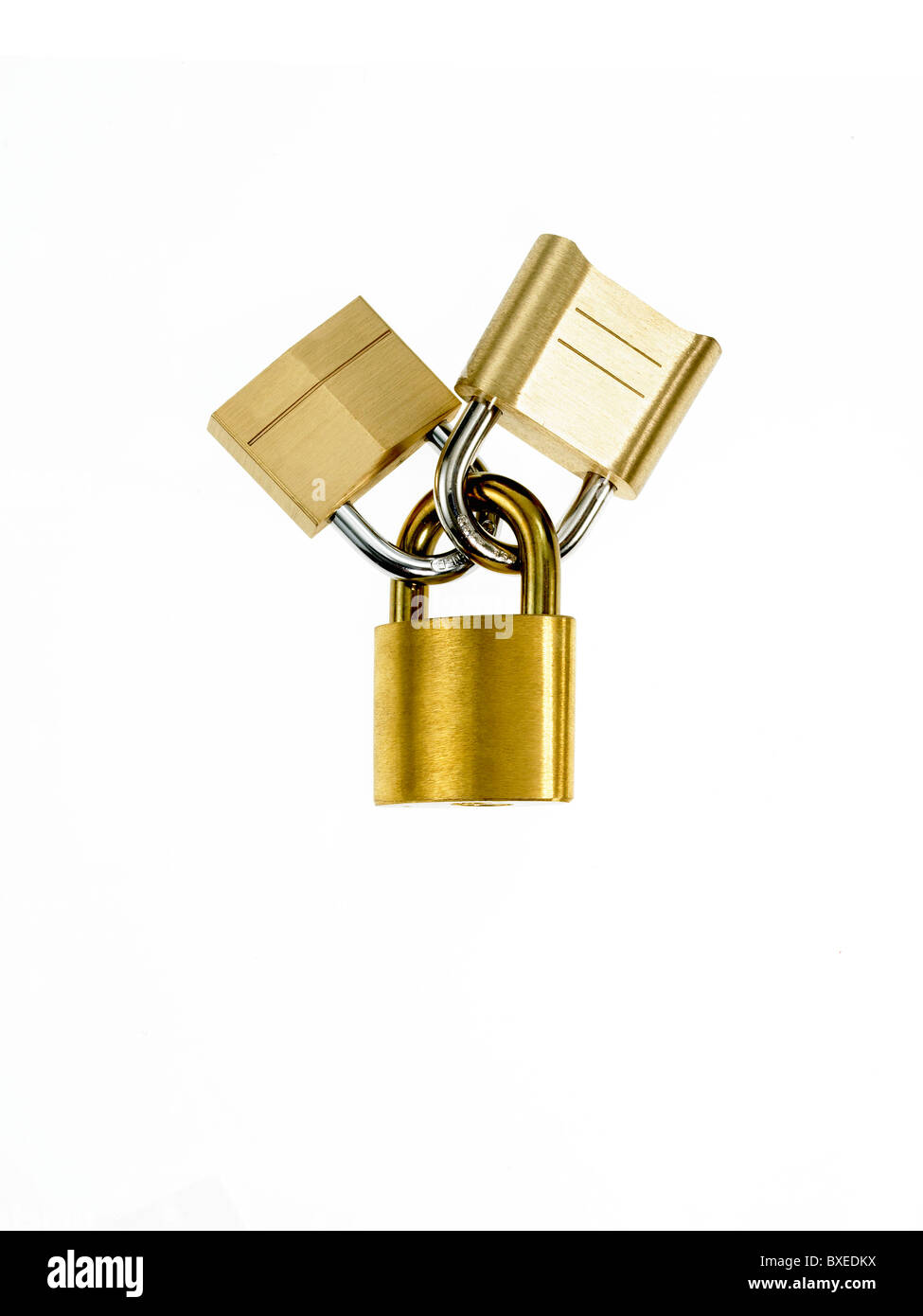 Padlocks locked together Stock Photo - Alamy