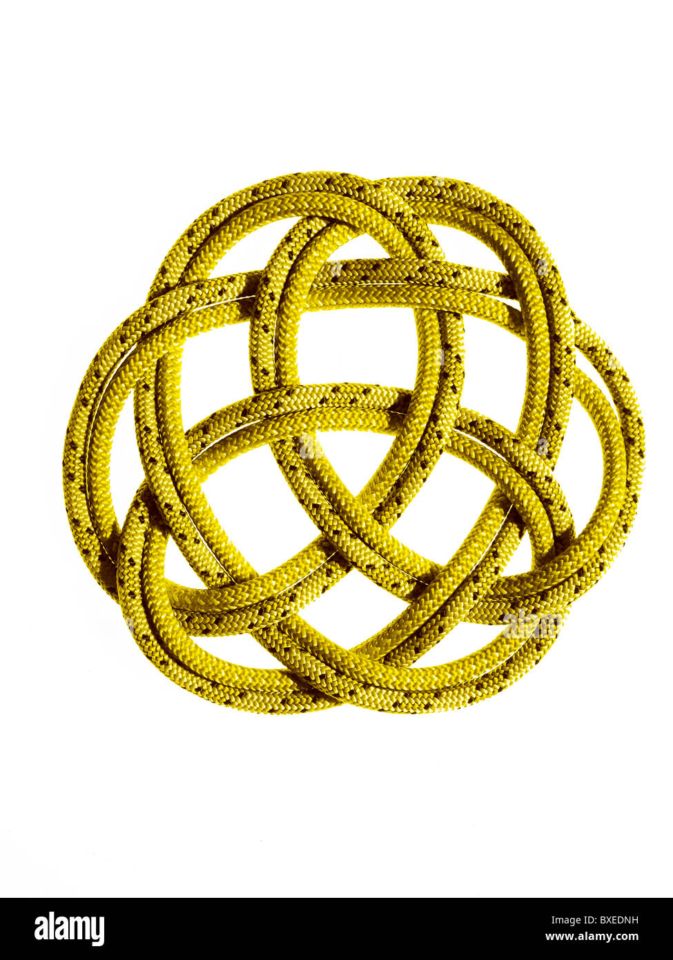 Yellow rope looped together Stock Photo - Alamy