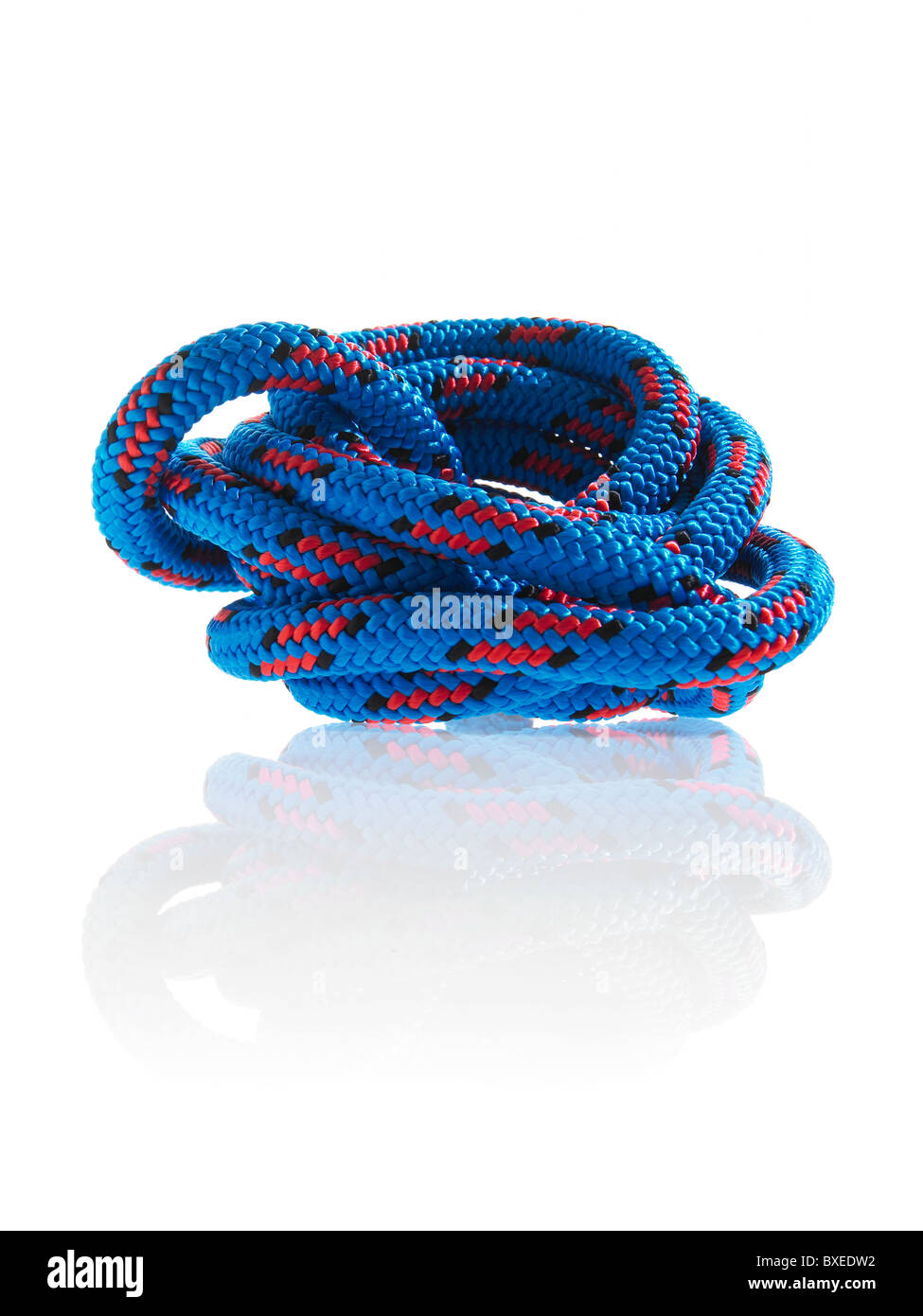 Blue rope tied together Stock Photo - Alamy