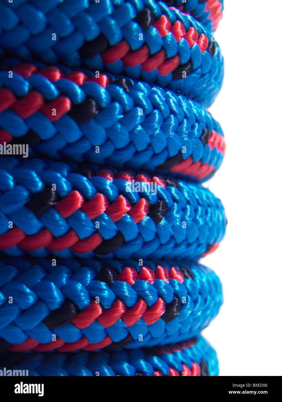 Stack of blue rope Stock Photo - Alamy