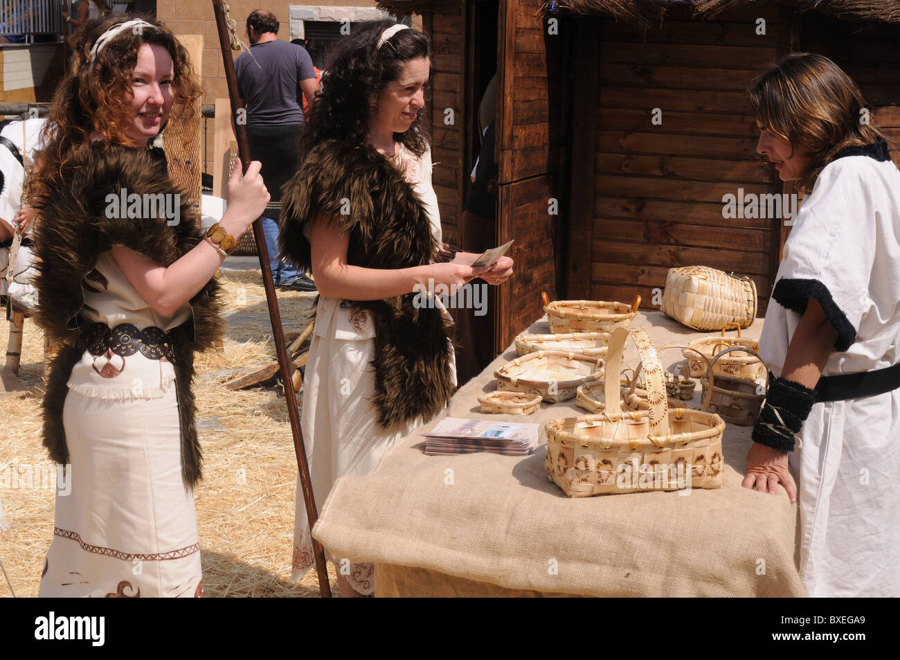 Astur women dressed in traditional basketwork stall " Astur-Roman ...