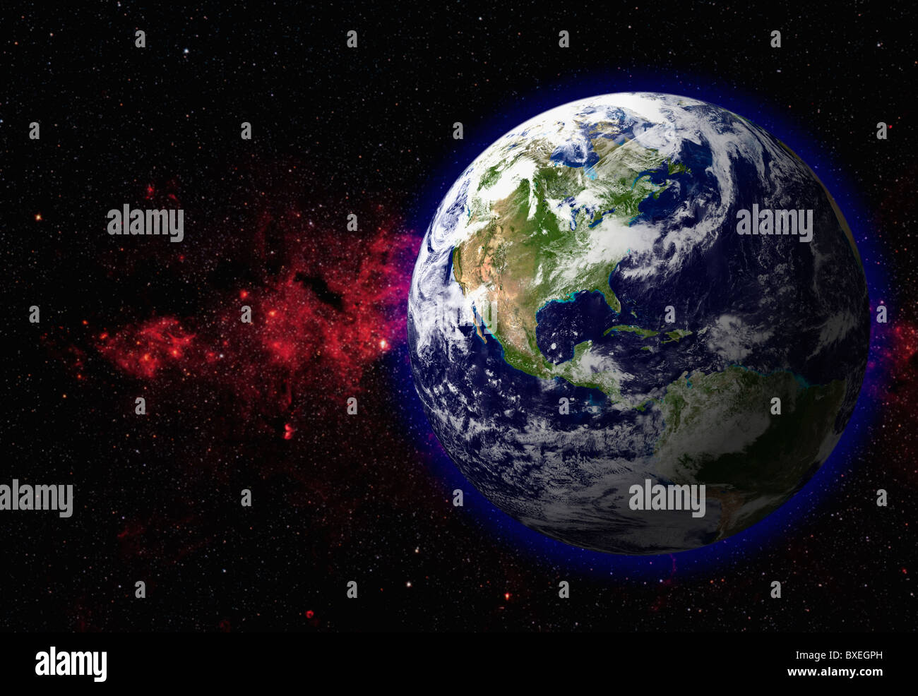 Earth and the milky way Stock Photo - Alamy