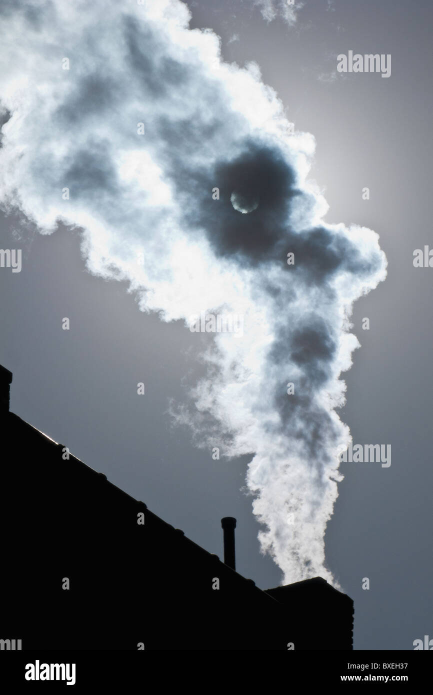 Factory silhouette pollution smokestacks hi-res stock photography and ...
