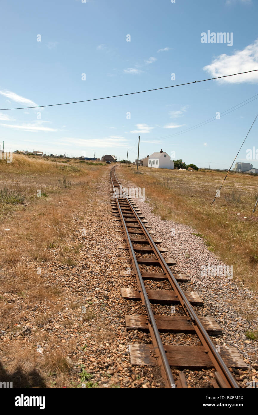 Narrow Train Tracks at Dungeness Stock Photo - Alamy