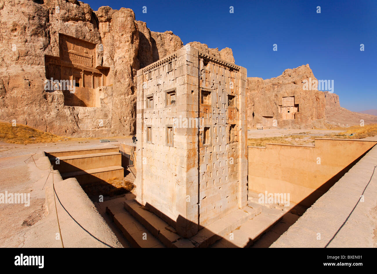Kaba-i Zardust building and the royal Archaemenid tombs at Naqsh-i ...