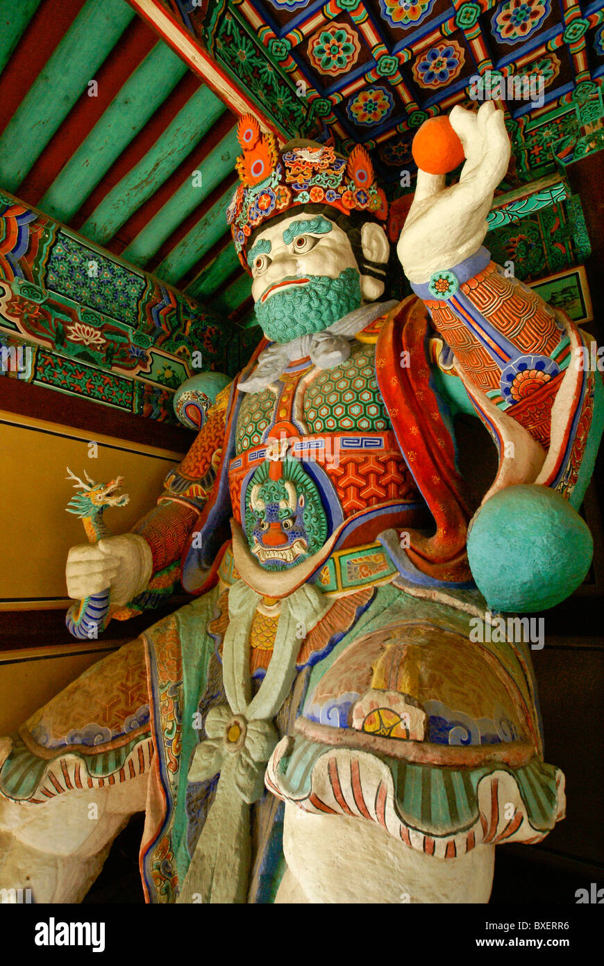Temple guardian at Girimsa Buddhist temple, South Korea Stock Photo - Alamy