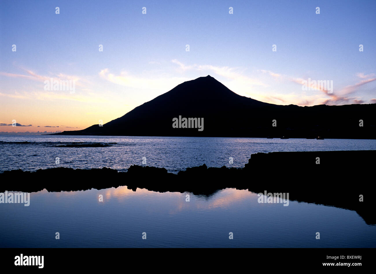 Pico mountain on Pico island in the Azores archipelago, viewed at ...
