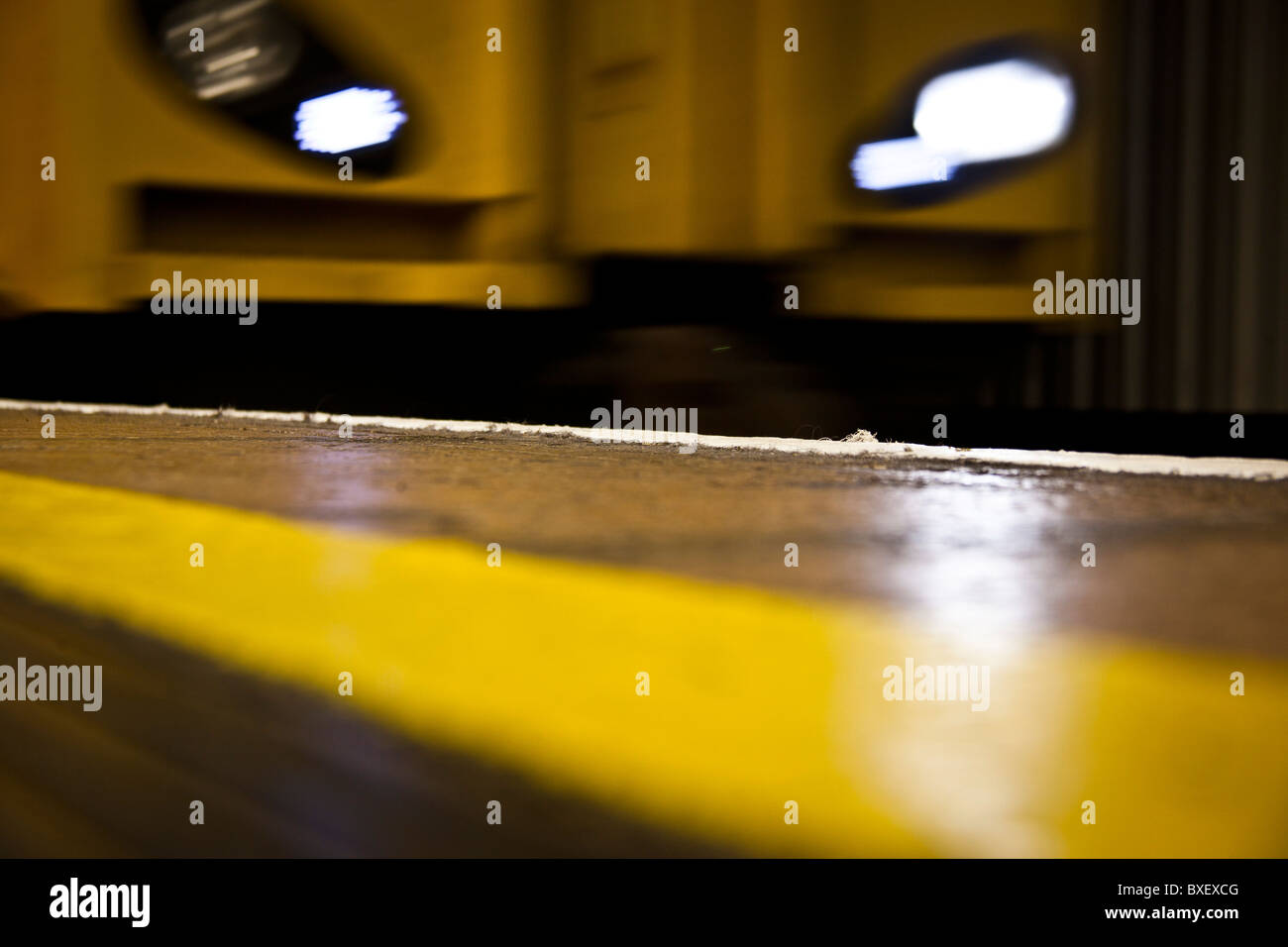Train pulling into the platform Stock Photo - Alamy