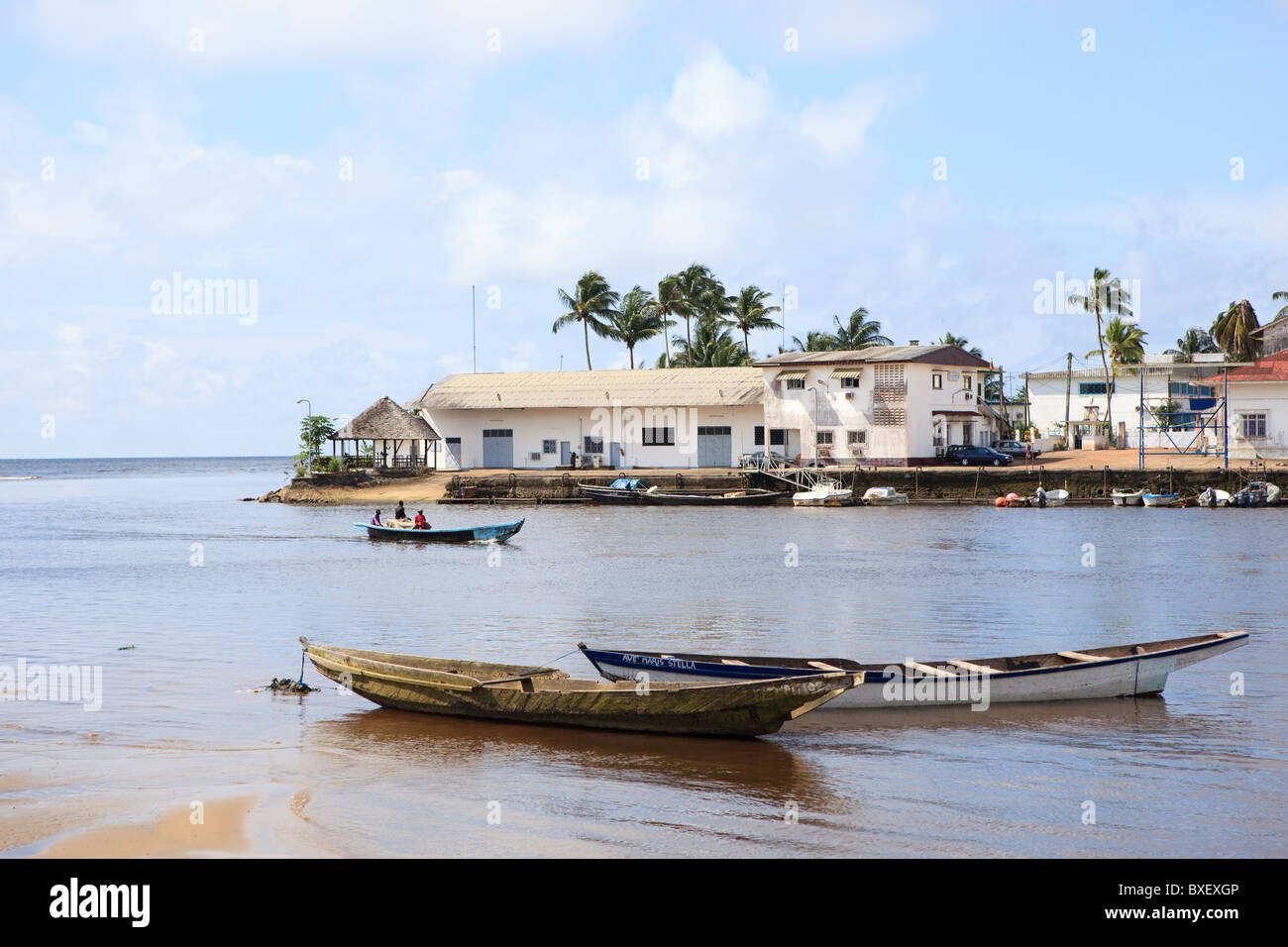 Harbour boats Kribi Cameroon Africa Stock Photo - Alamy