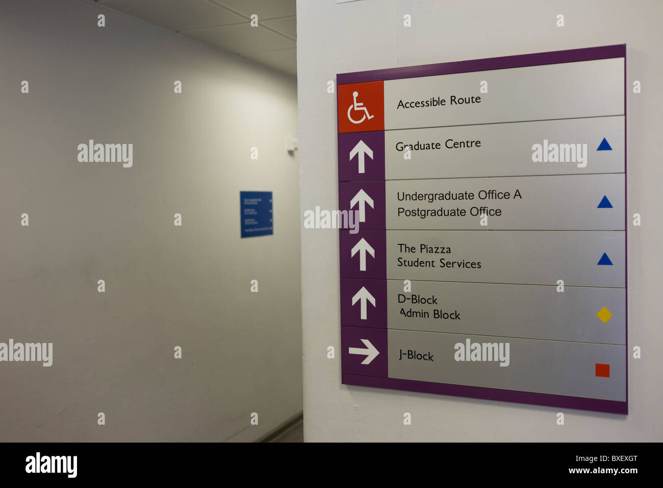 Direction sign inside London Metropolitan University's Holloway Road ...