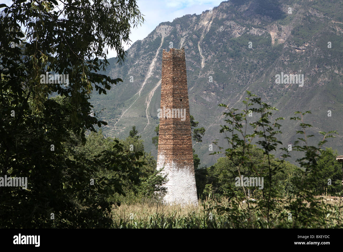 One of the Old Qiang defensive towers that dot the landscape around ...