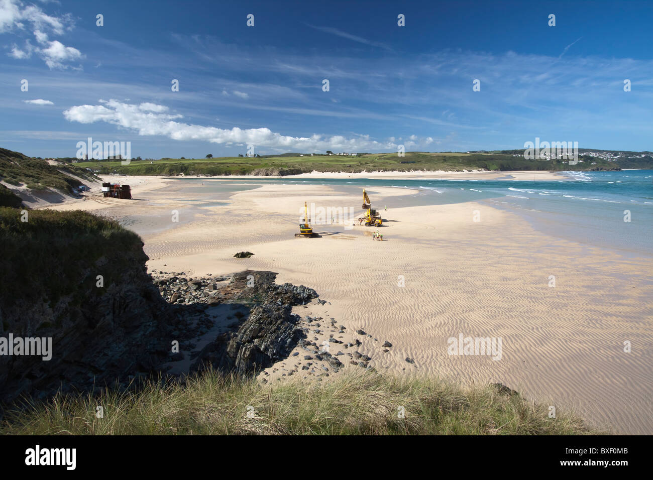 Starting work on the UKs first wave power plant in Cornwall Stock Photo ...