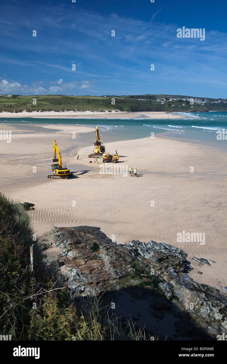 Starting work on the UKs first wave power plant in Cornwall Stock Photo ...