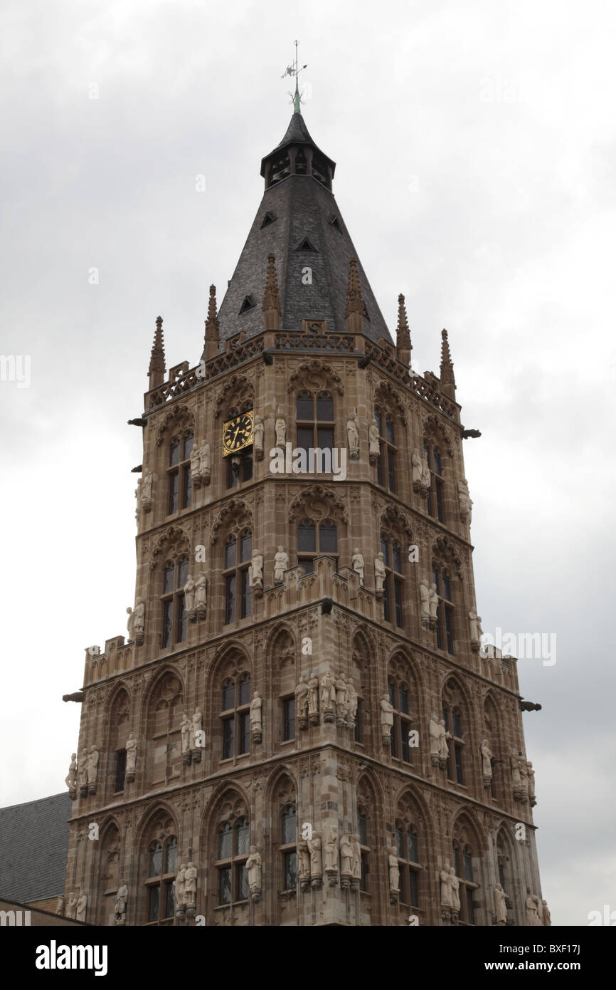 Tower of the Rathaus in Cologne Stock Photo - Alamy