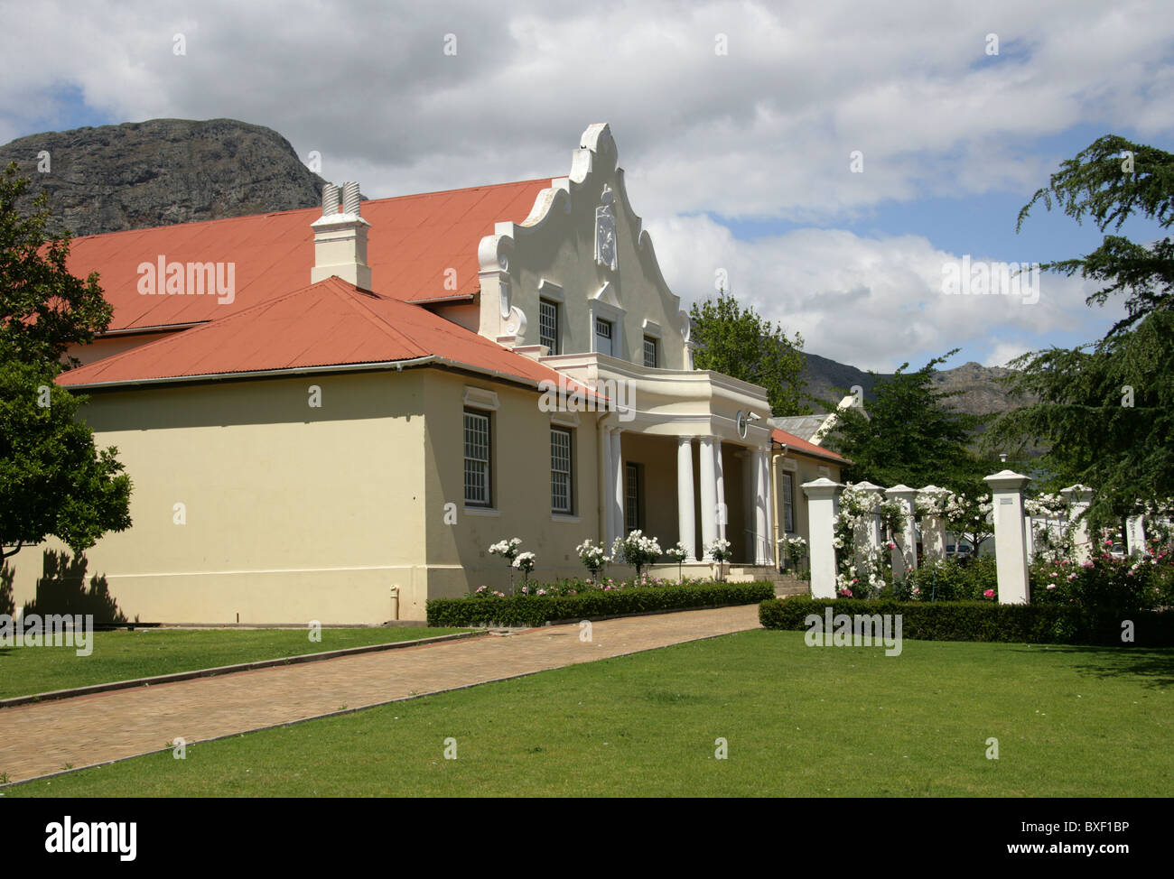Old Dutch Style Municipal Building in the Main Street, Franschhoek ...