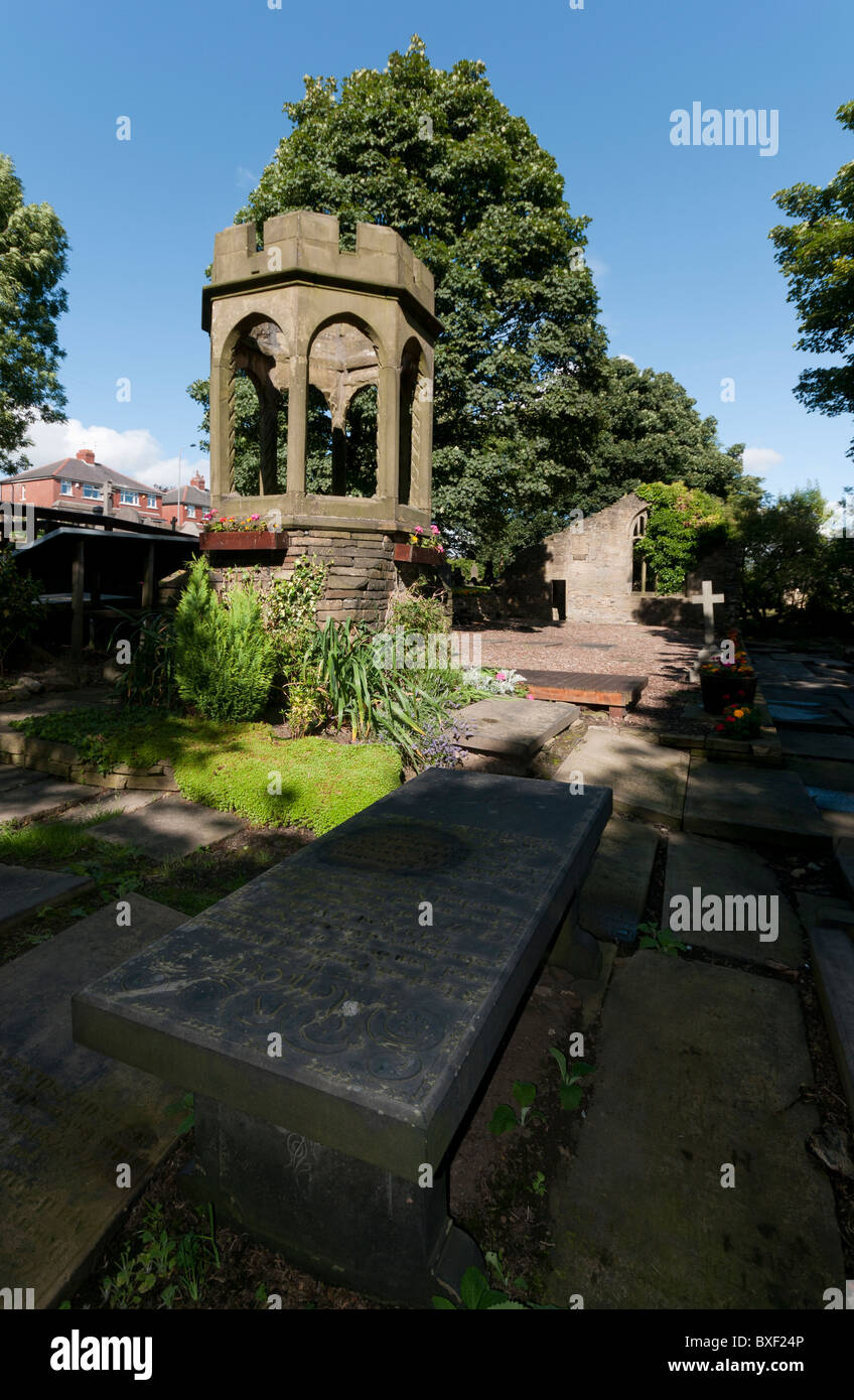 The graveyard of St. James Church Thornton. The remains of the original ...