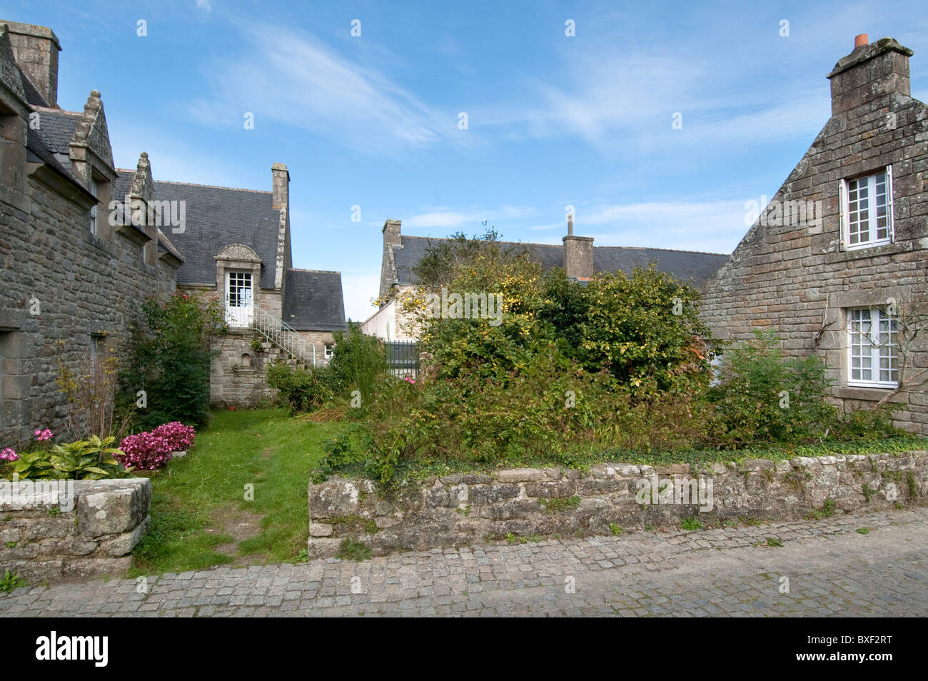 Historic and medieval centre of Locronan Brittany, France Stock Photo ...