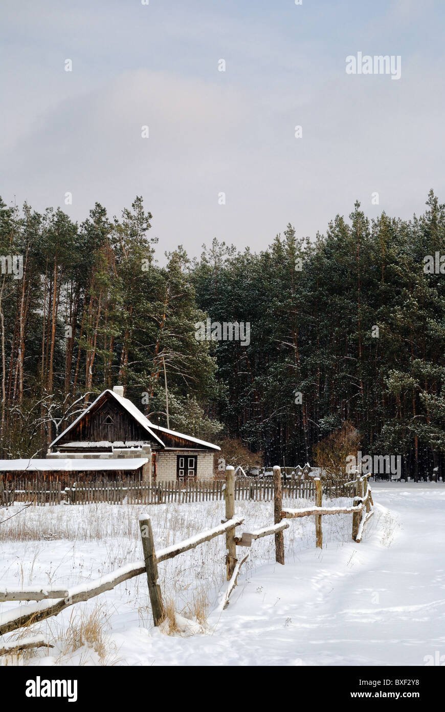 Rural scene with courtyard and trees hi-res stock photography and ...