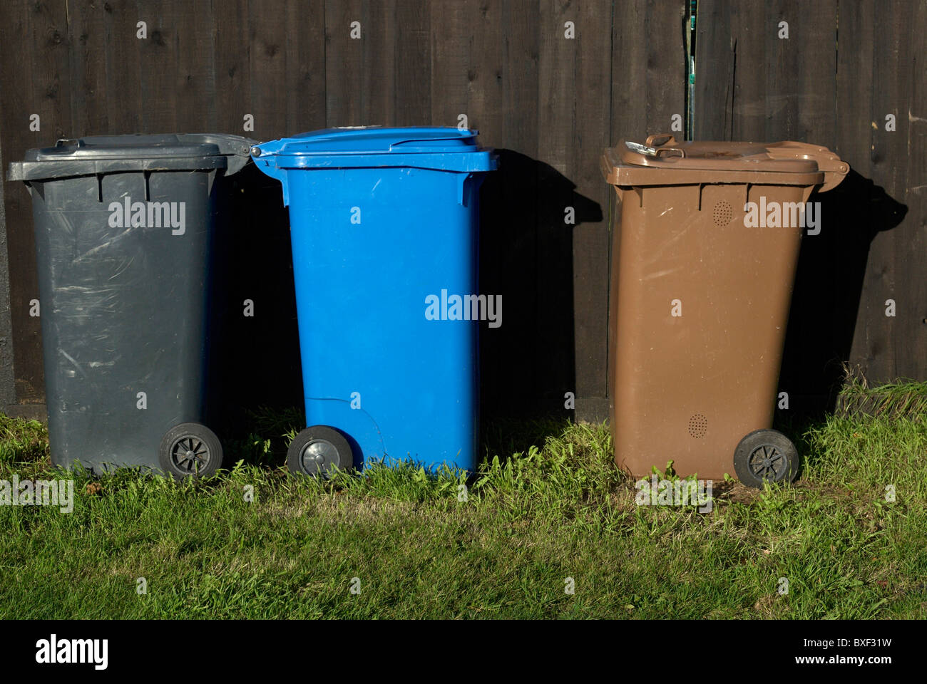 Refuse and recycling domestic wheelie bins Ipswich UK Stock Photo - Alamy