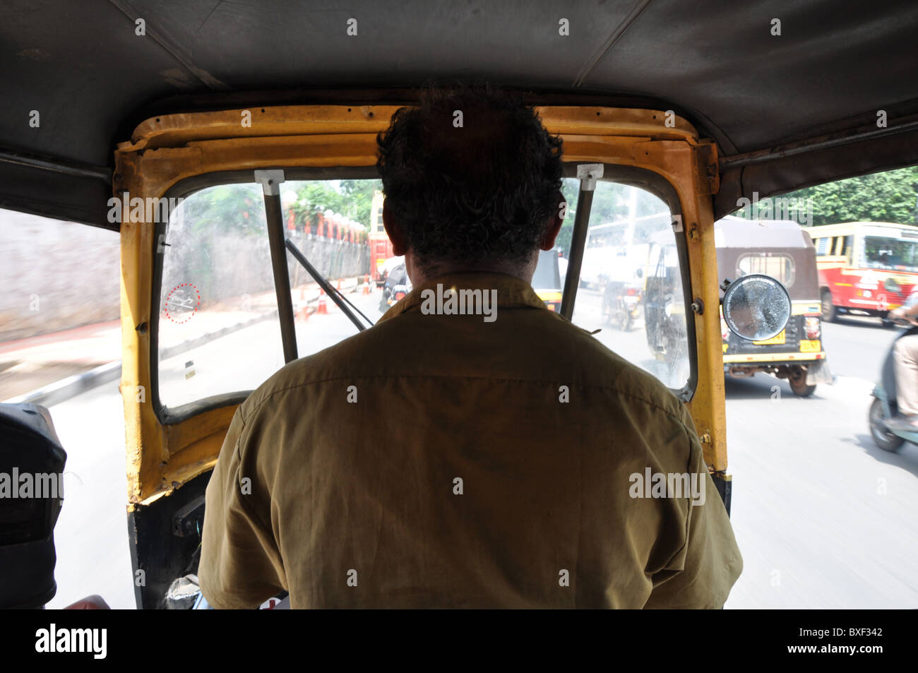 View from inside an auto rickshaw in Trivandrum Kerala India Asia Stock ...
