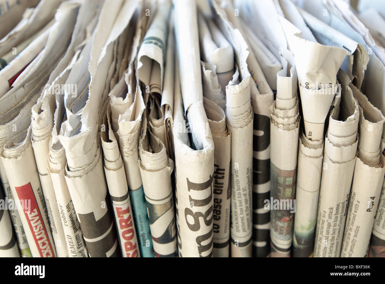 Newspapers ready for recycling Stock Photo - Alamy