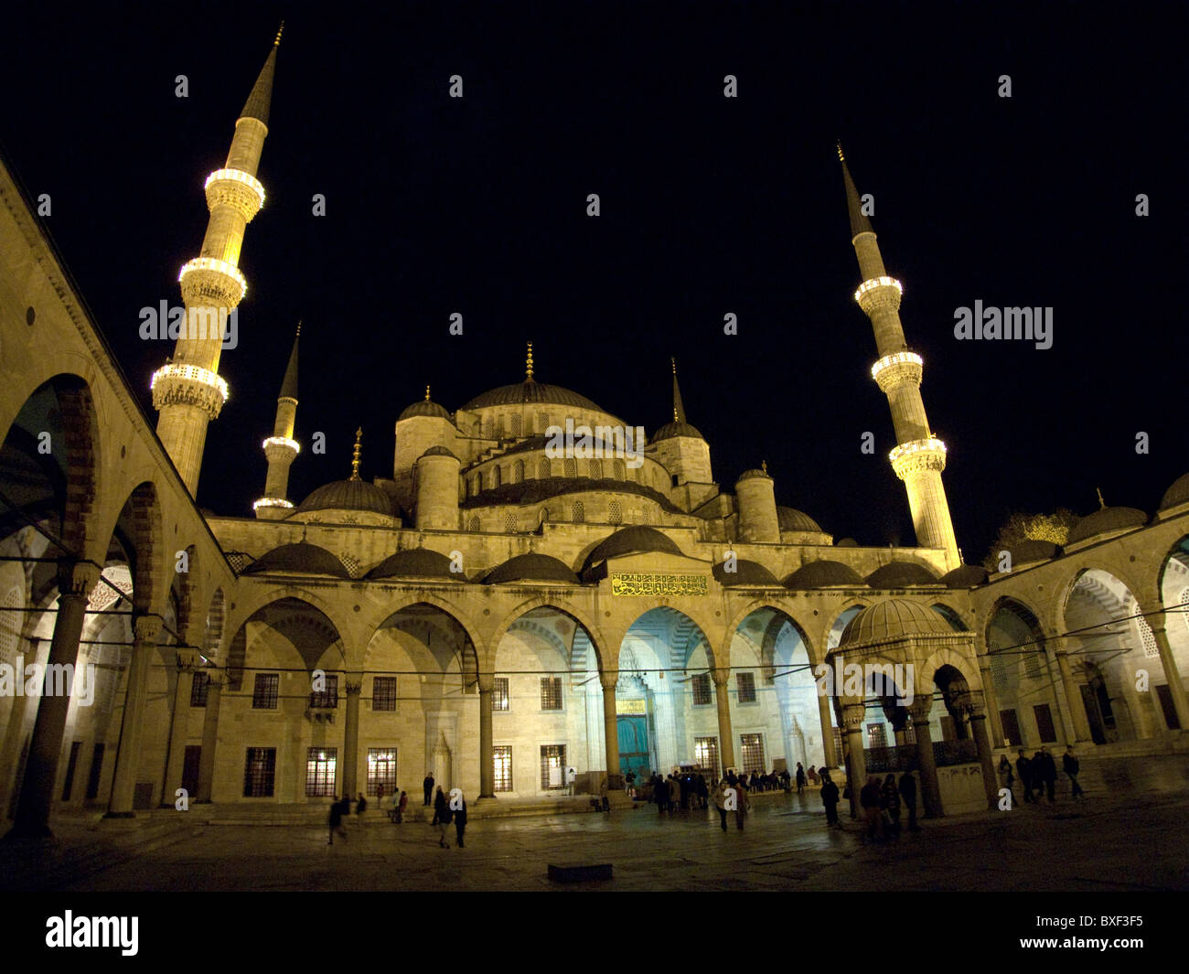 Blue mosque courtyard, Sultan Ahmed Mosque, Istanbul, Turkey 2009 Stock ...