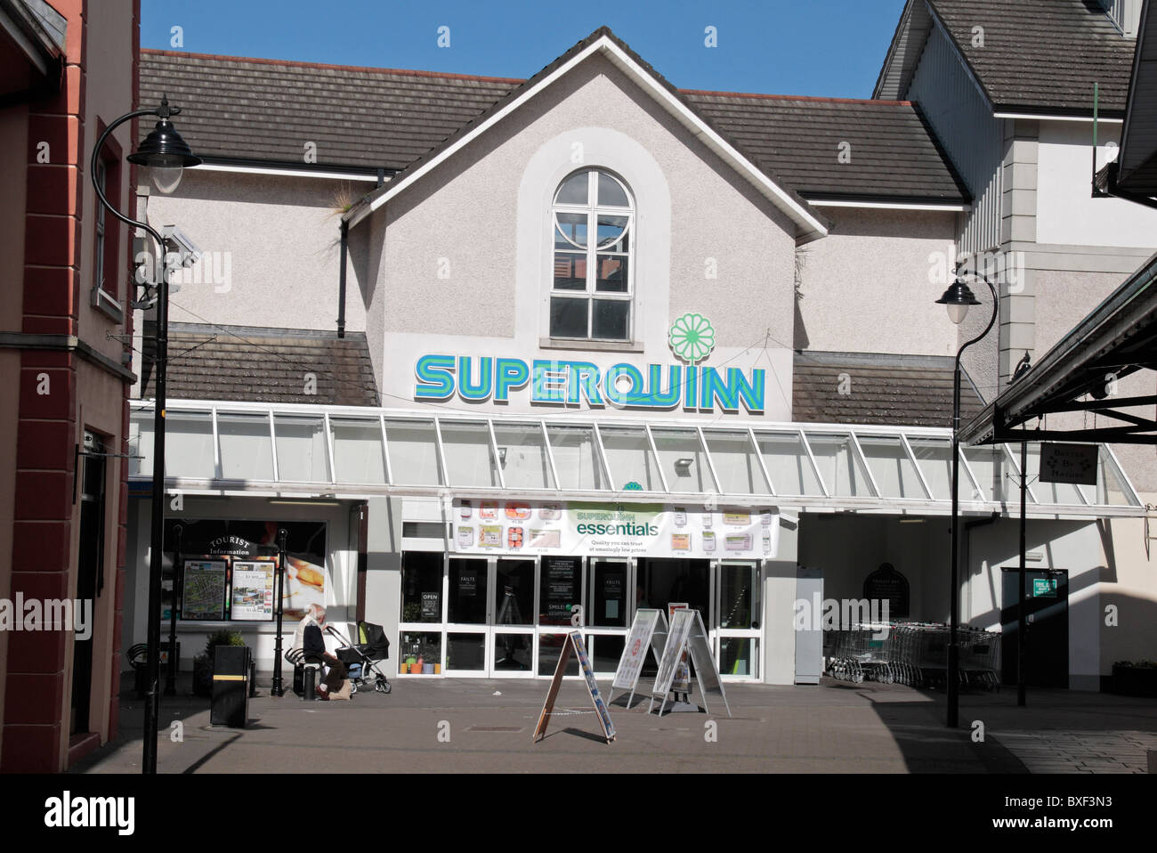Entrance to the Superquinn supermarket in Clonmel, County Tipperary ...