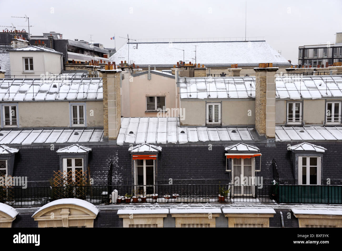 Paris under snow, France Stock Photo - Alamy