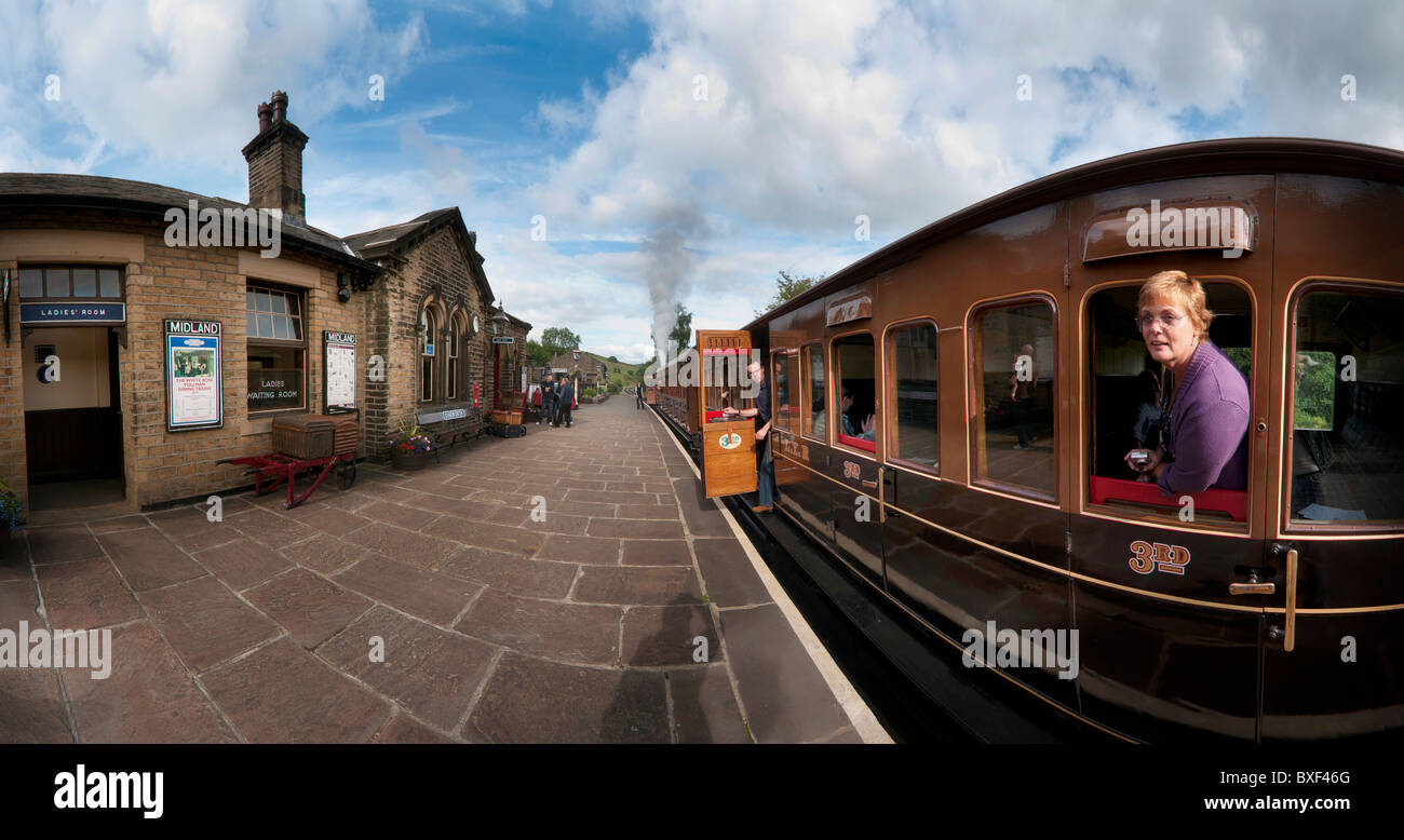 Oakworth Station, near Haworth; part of the Keighley and Worth Valley ...