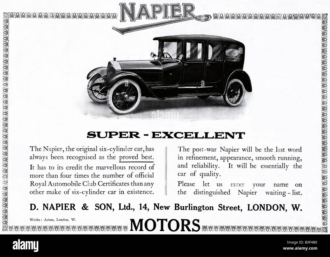 Old newspaper advert cars hi-res stock photography and images - Alamy