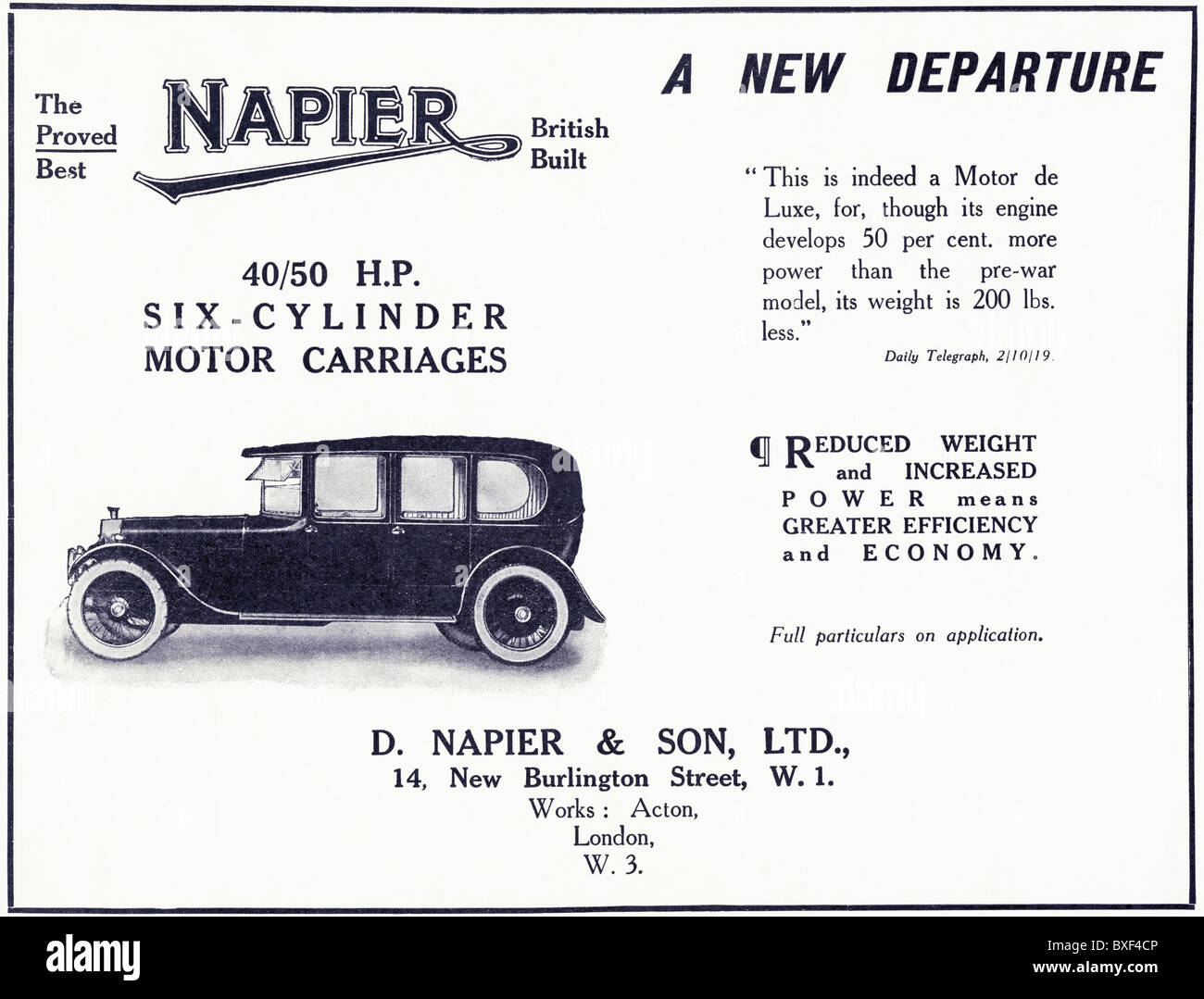 Old newspaper advert cars hi-res stock photography and images - Alamy
