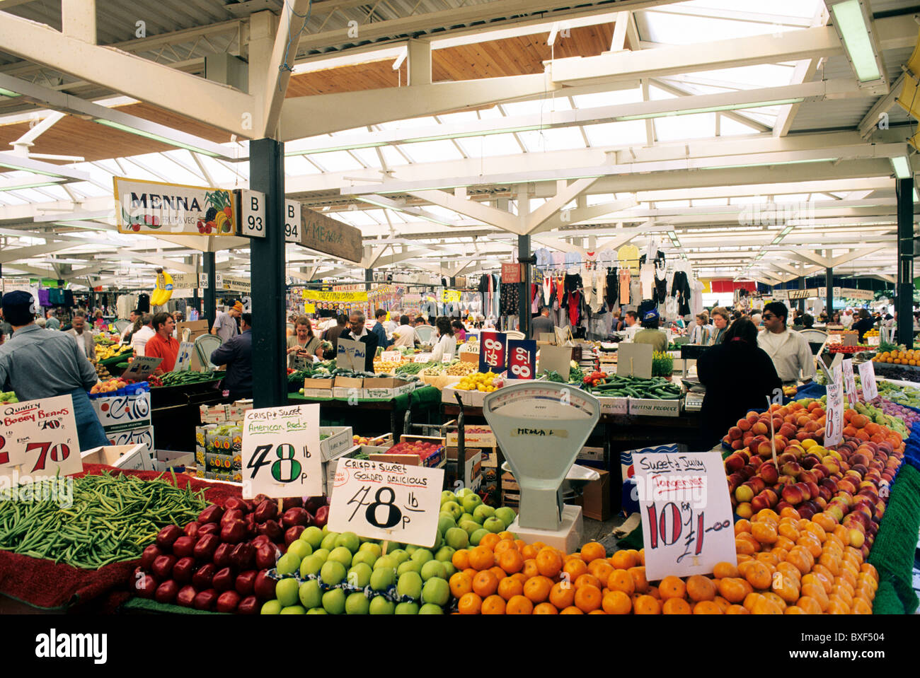 Leicester covered market England UK English markets produce fruit ...