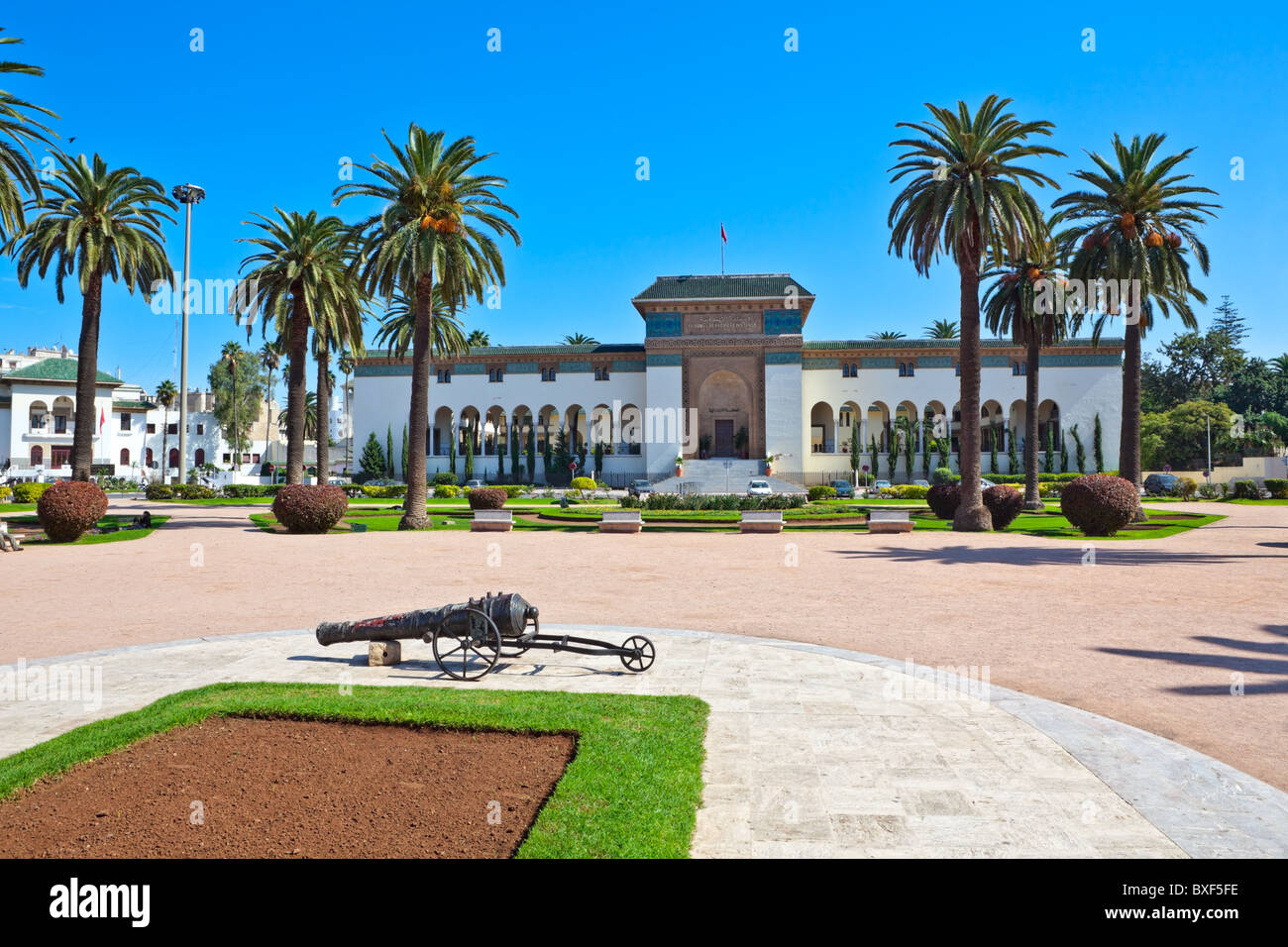 Main square in Casablanca with government building, Morocco Stock Photo ...