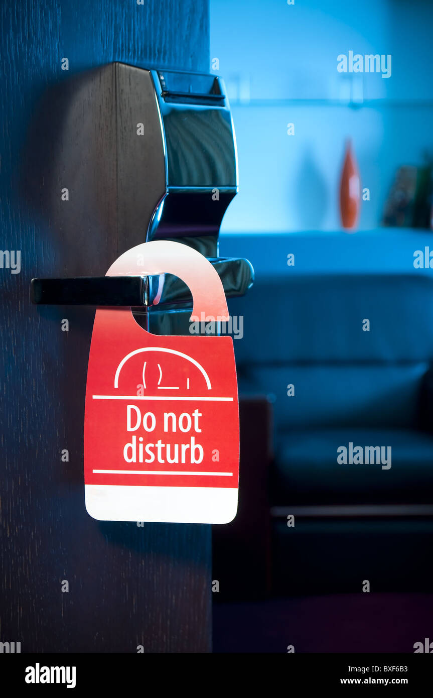 This is a closeup of a "do not disturb" sign Stock Photo - Alamy