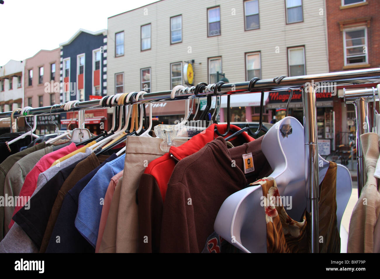 Clothes in a street of Brooklyn Stock Photo - Alamy