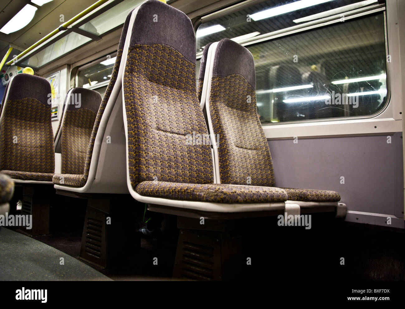 Empty seats on a train Stock Photo - Alamy