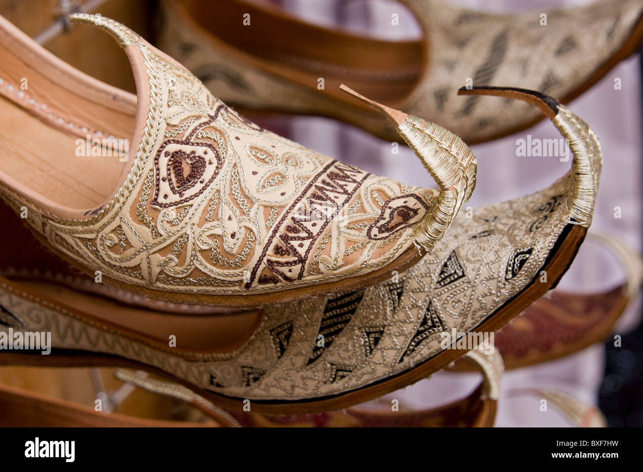 Leather sandals in Dubai store Stock Photo - Alamy