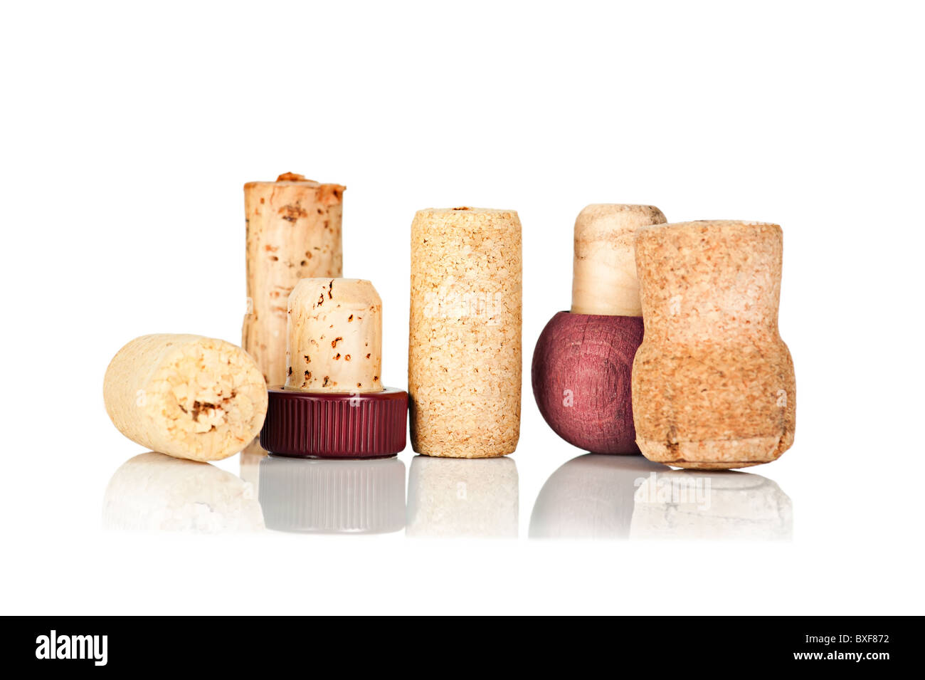 Set of wine corks isolated on white background Stock Photo - Alamy