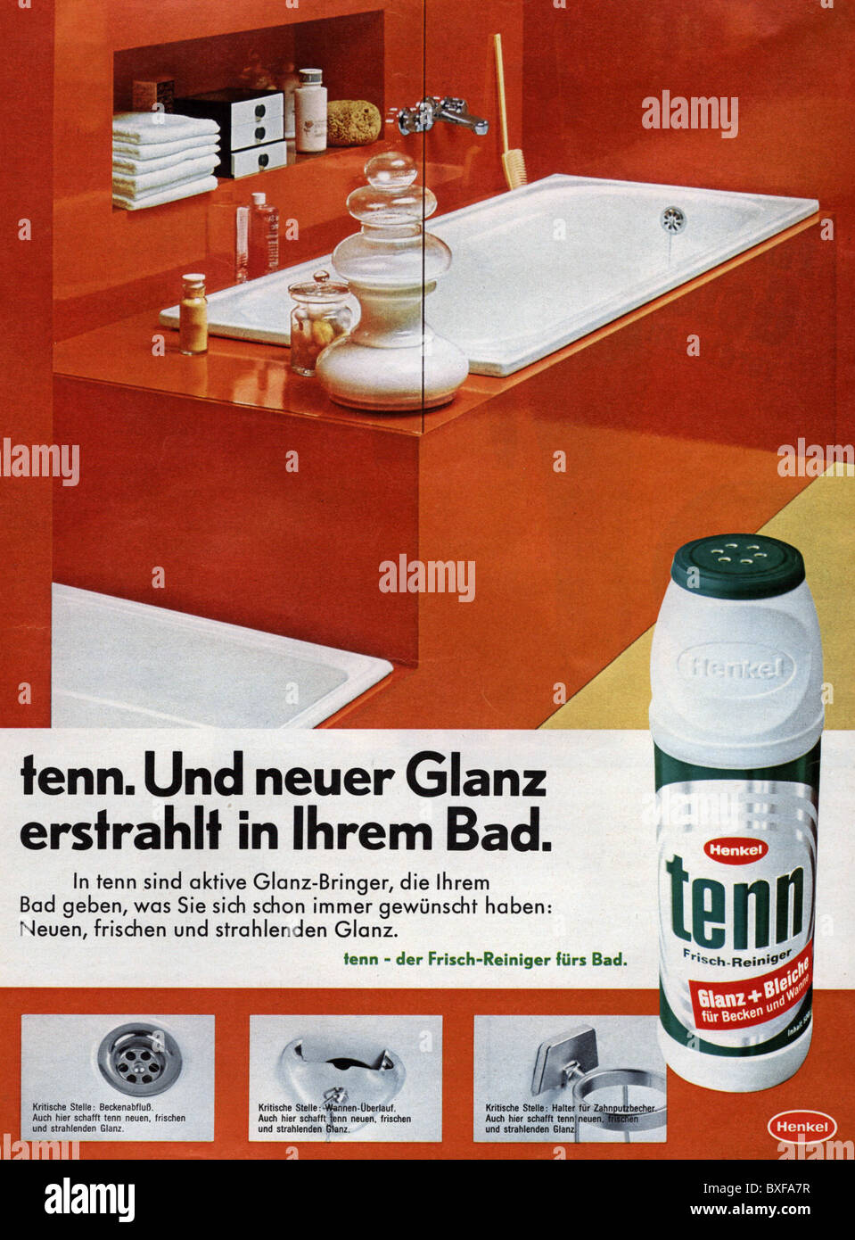 advertising, detergents, Tenn bath cleaner, advert from a magazine ...