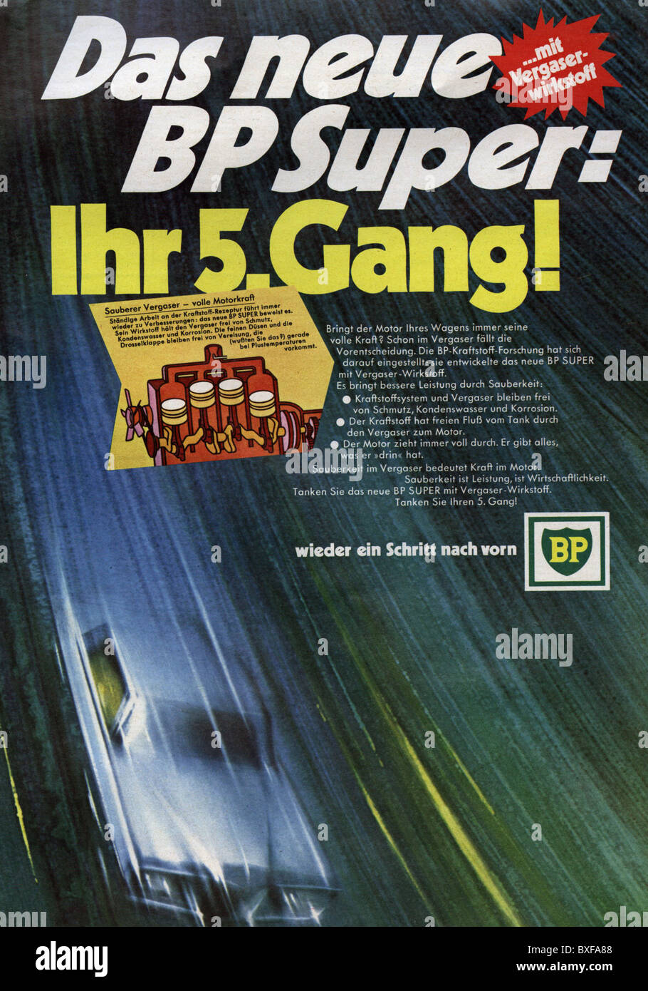 advertising, transport / transportation, advert for BP petrol, from a ...