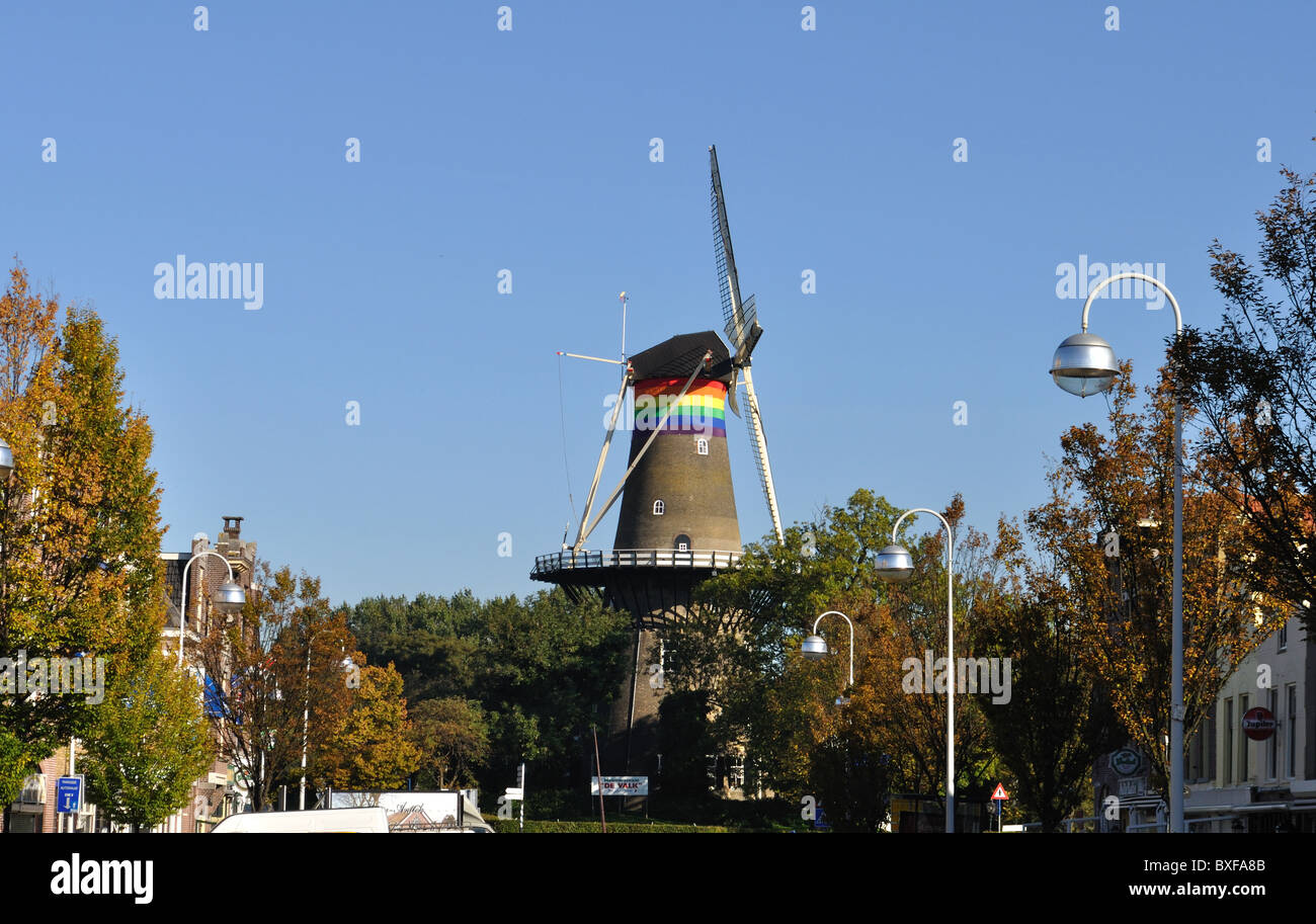 Windmill de Valk Leiden Stock Photo - Alamy