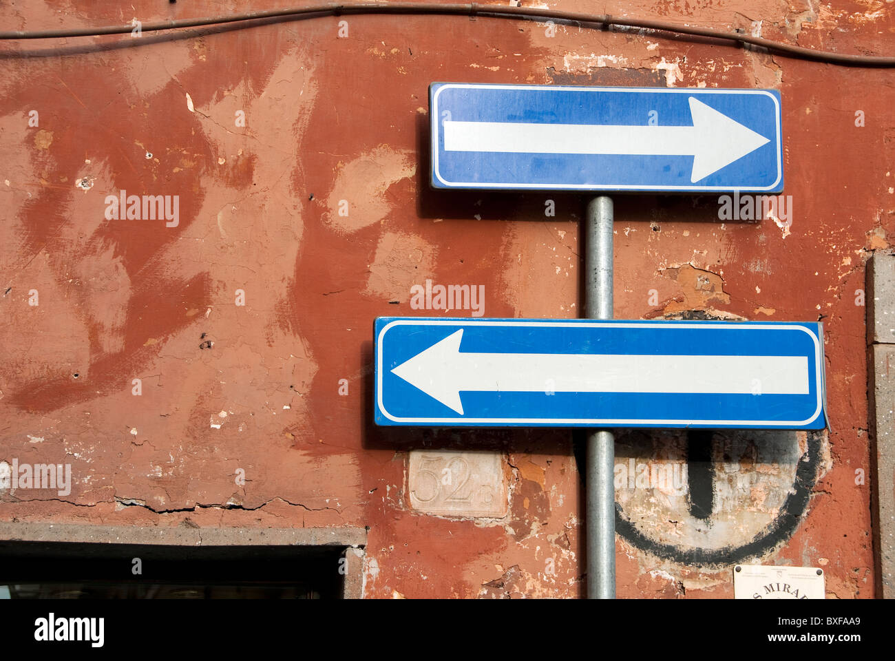 Direction signs in Via Margutta, Rome Stock Photo - Alamy