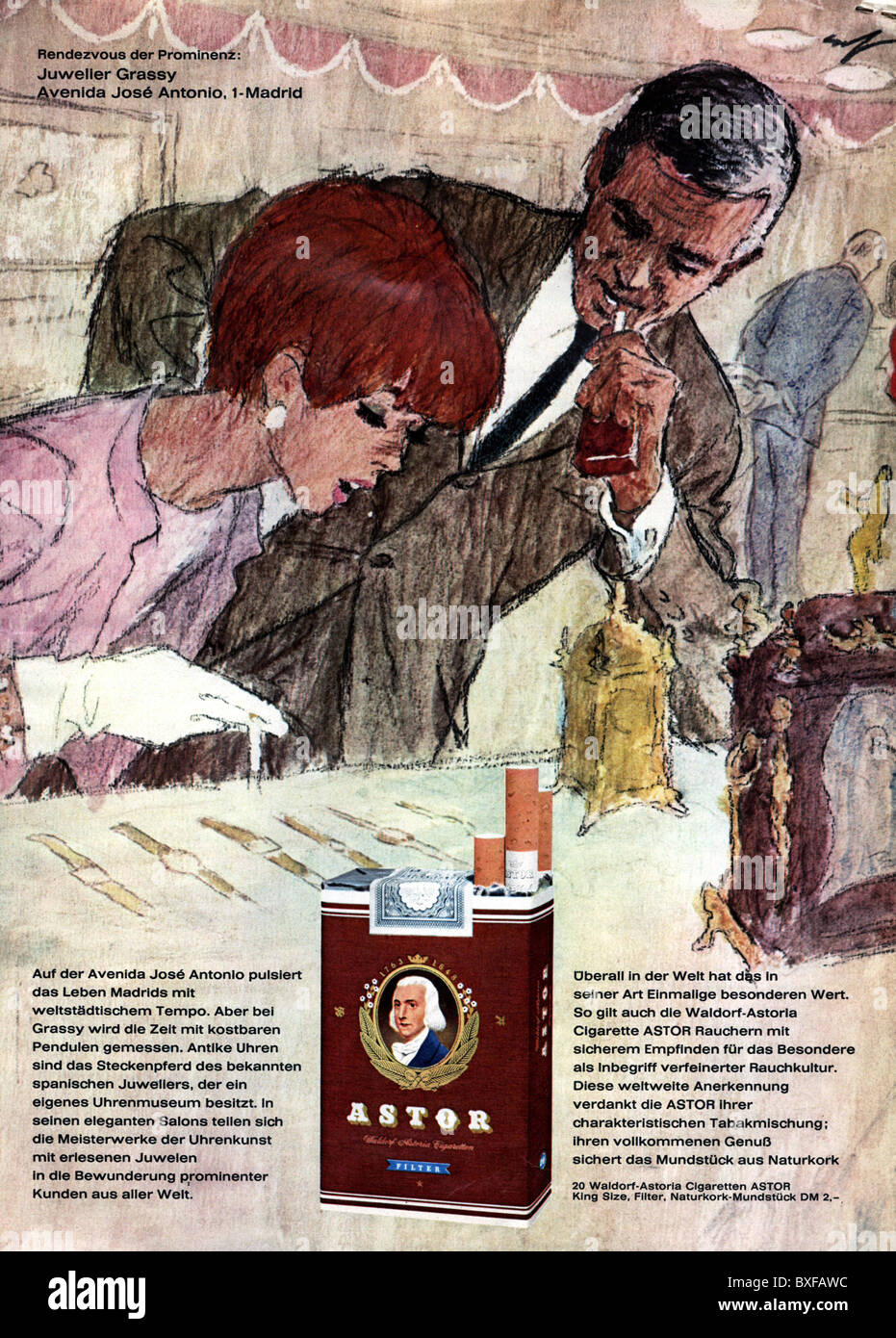 advertising, tobacco, cigarettes, advert for Astor cigarettes, from the ...