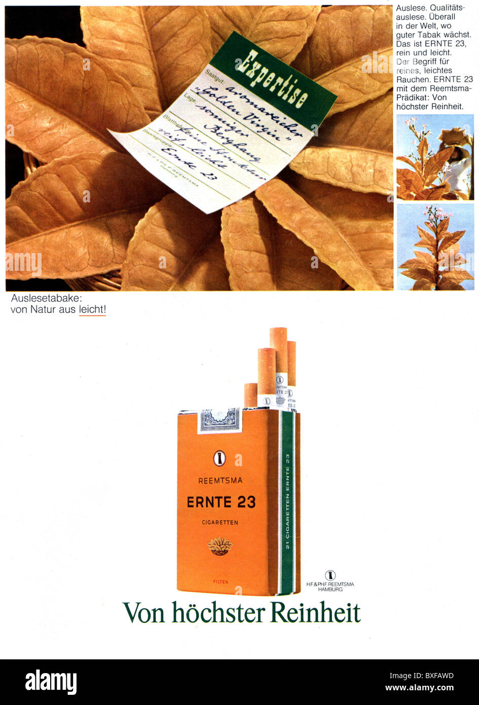 Advert for reemtsma ernte 23 cigarettes hi-res stock photography and ...