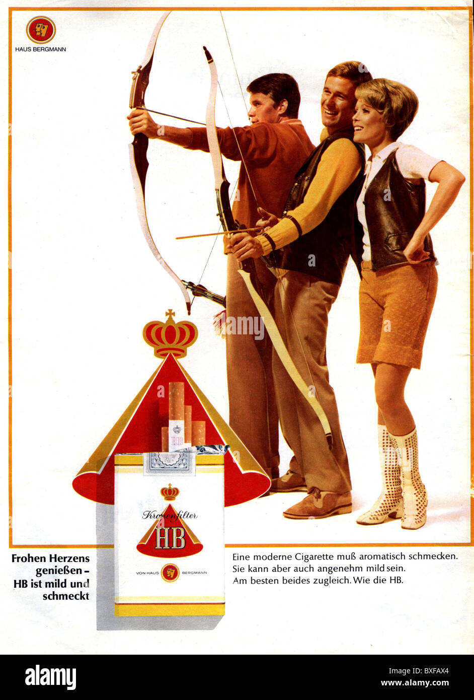 advertising, tobacco, cigarettes, advert for HB cigarettes, from the ...