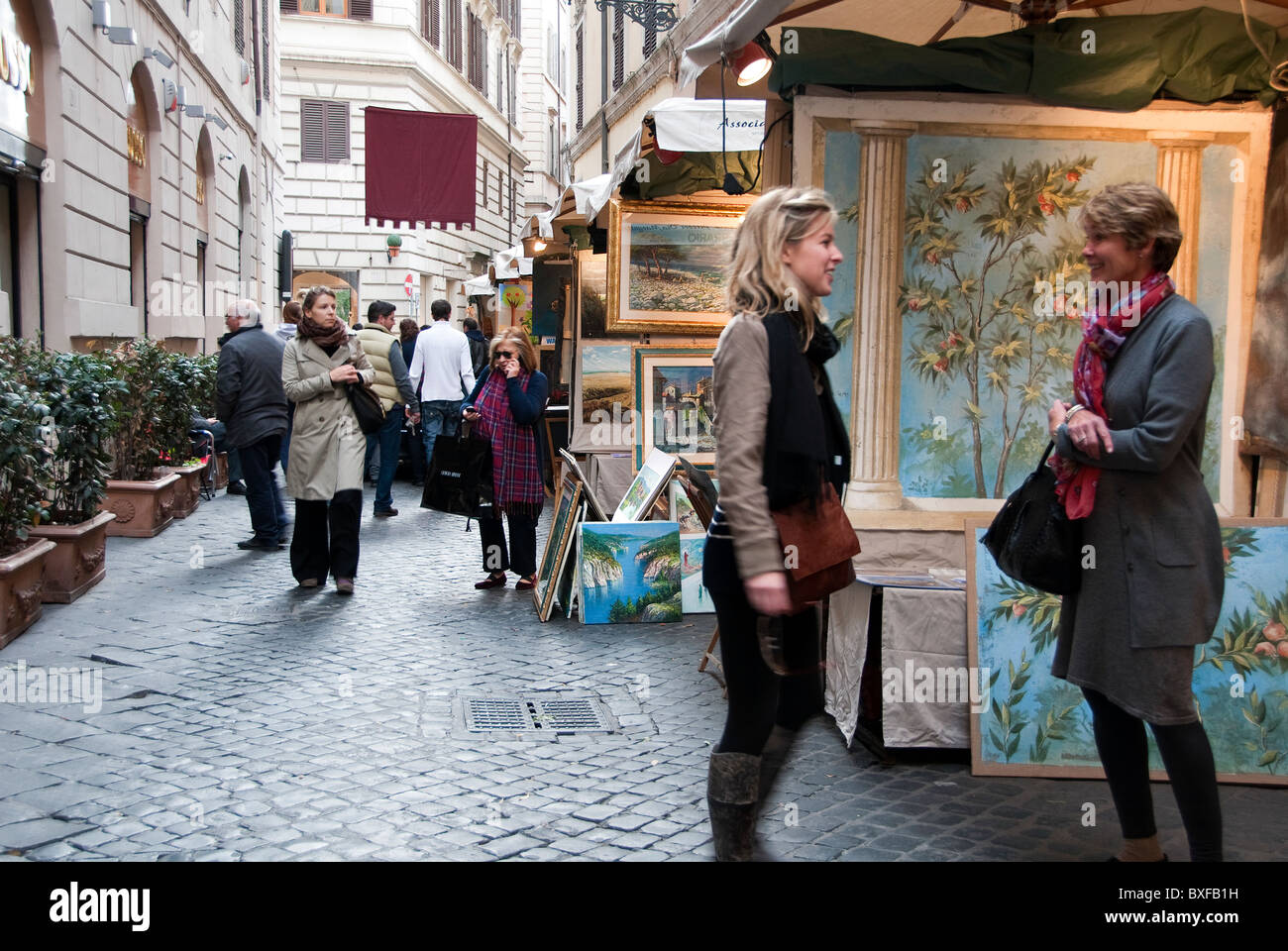 Outdoor art exhibition in Via Margutta, Rome Italy Stock Photo - Alamy