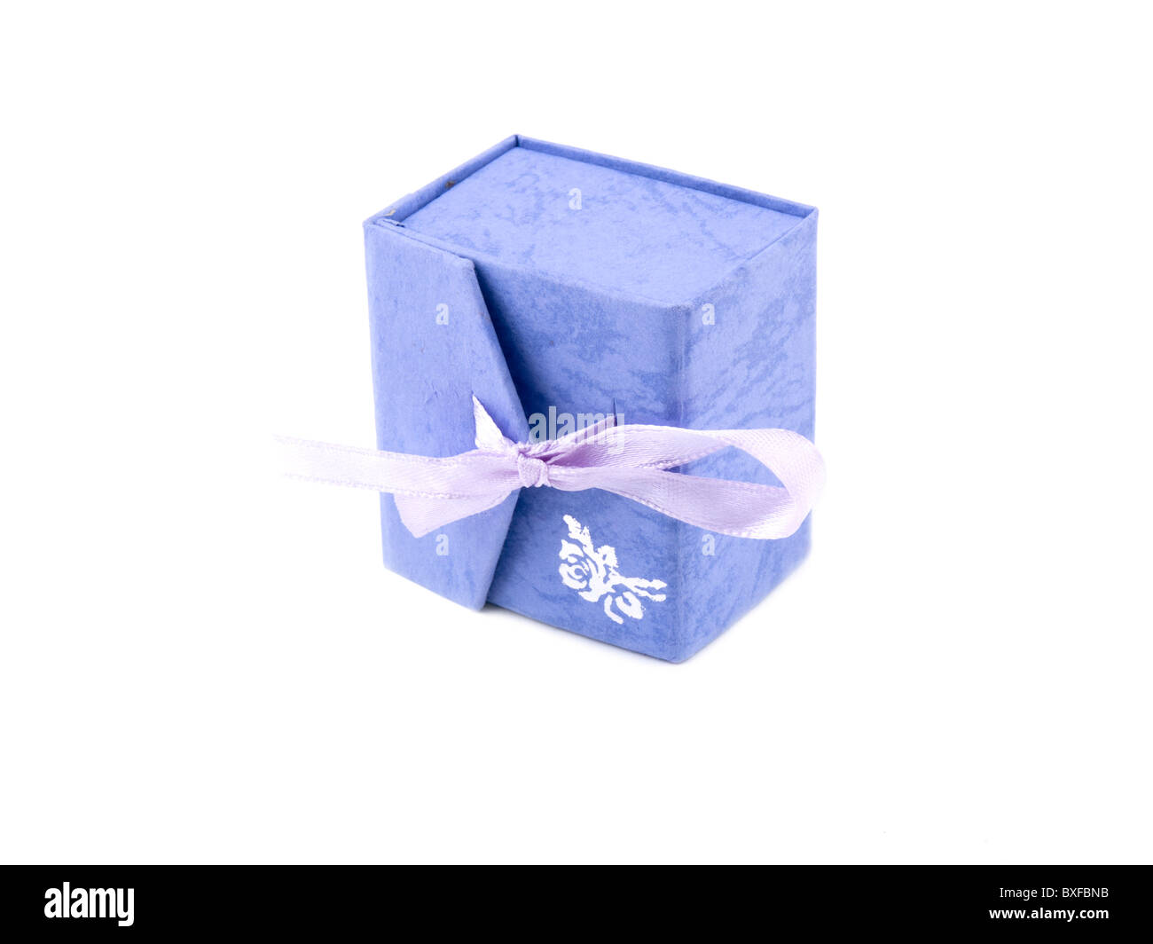 Small lilac gift-box isolated on white background Stock Photo - Alamy
