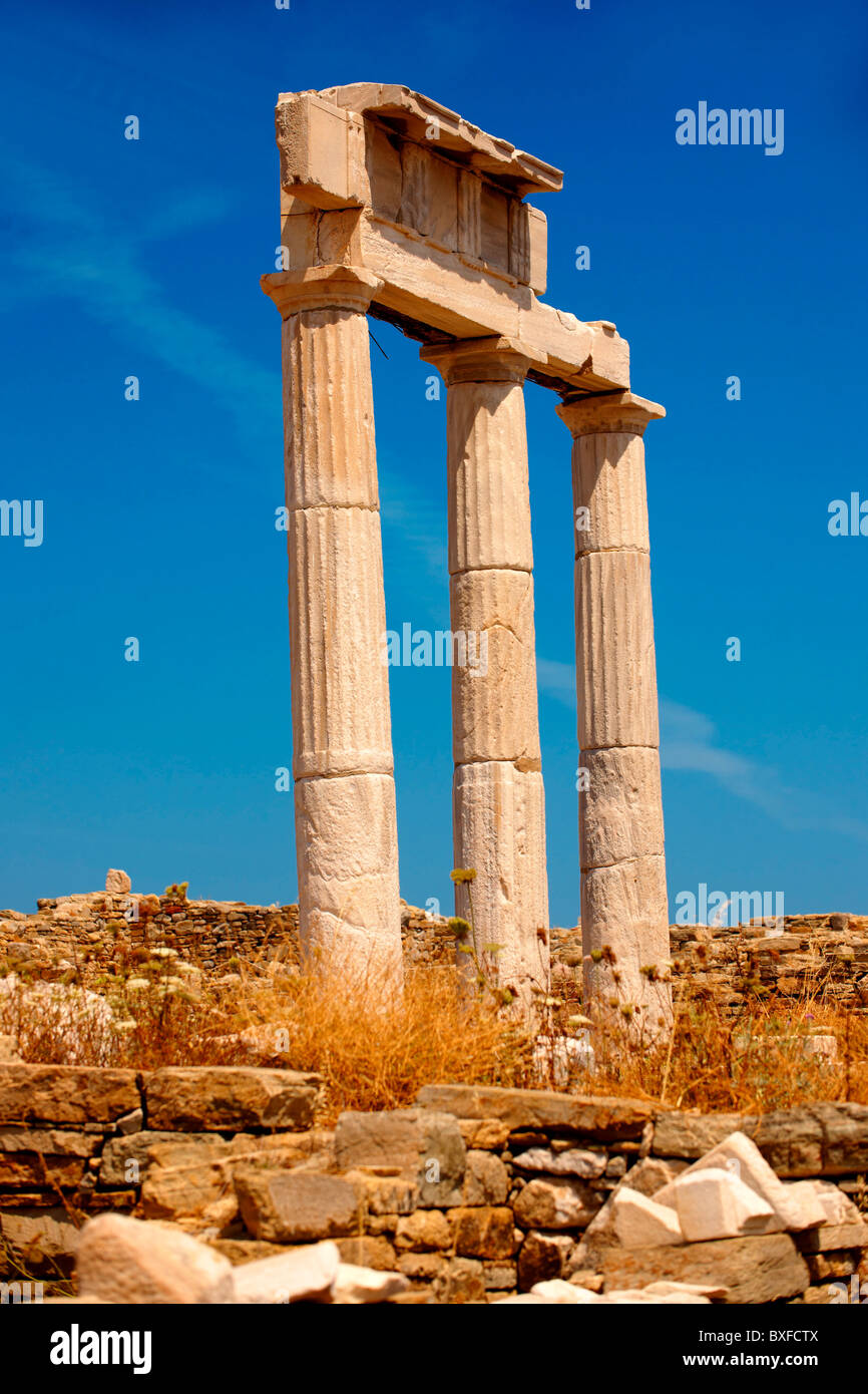 Ruins temple of Poseidon Delos Greek Cyclades islands Stock Photo - Alamy