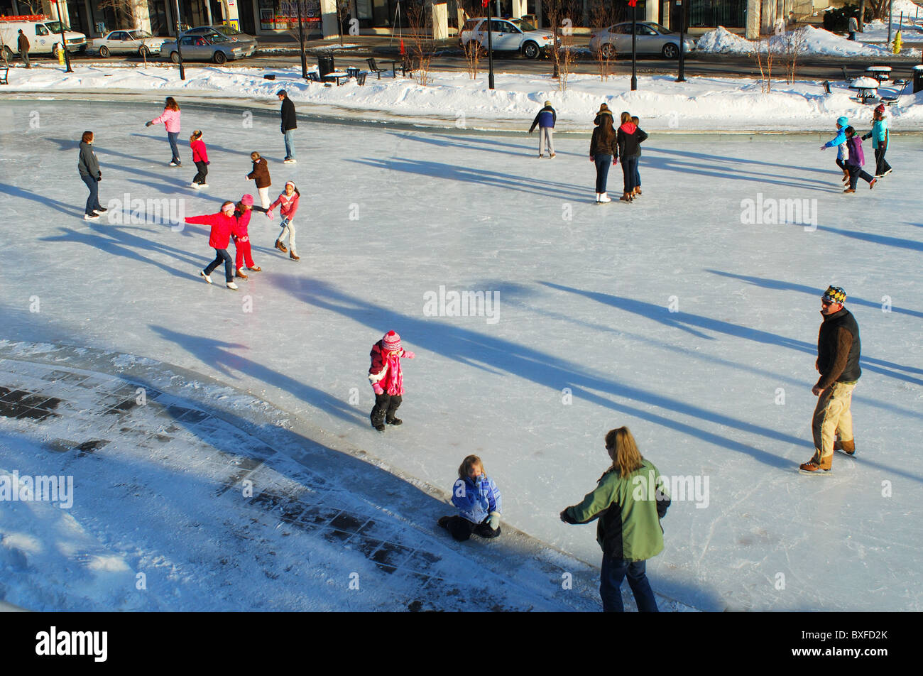 Urban ice rink in Rochester, New York US Stock Photo - Alamy
